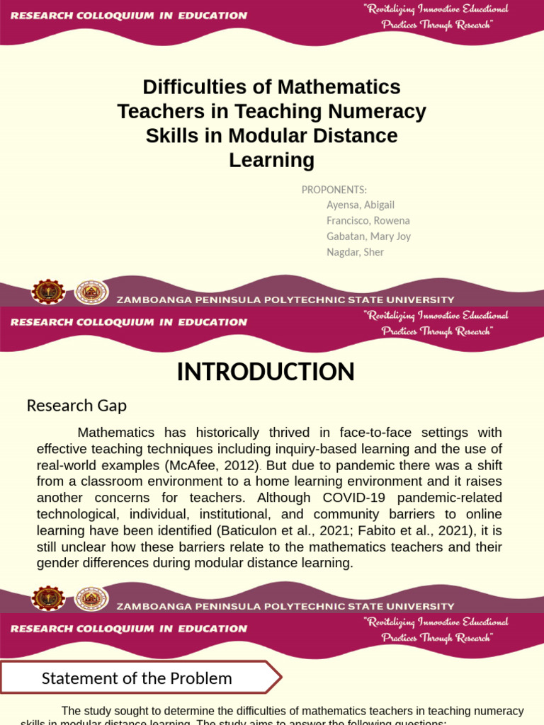 Gender and Teaching Numeracy Level of Difficulty Experienced by ...