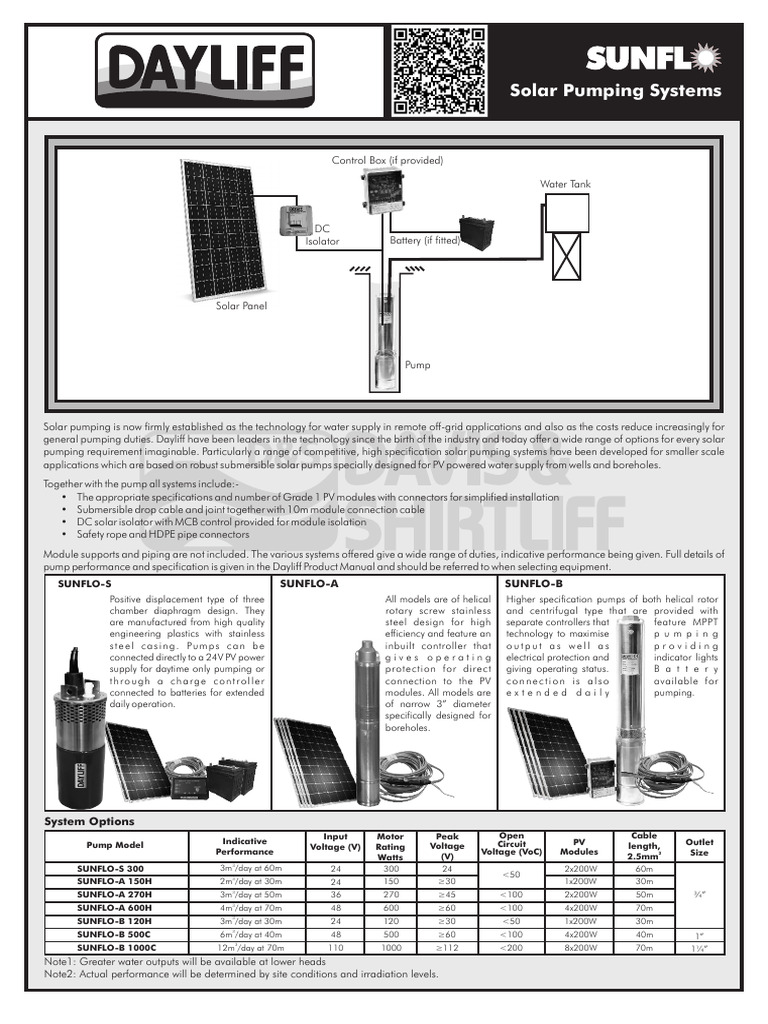 Sunflo Solar Pumping Systems | PDF | Pump | Photovoltaics