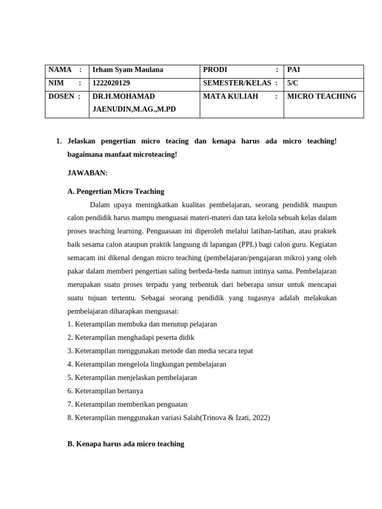 Uts Microteaching | PDF