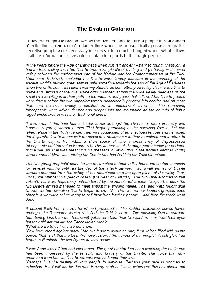The Dvati in Golarion | PDF