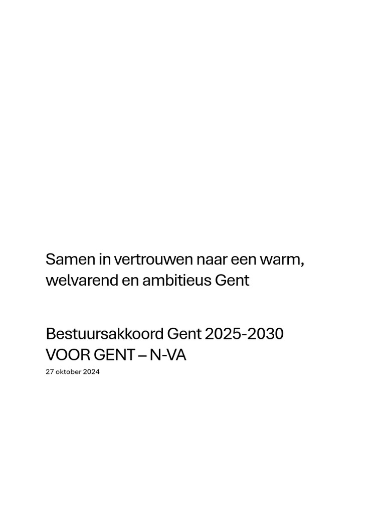 Bestuursakkoord Gent | PDF