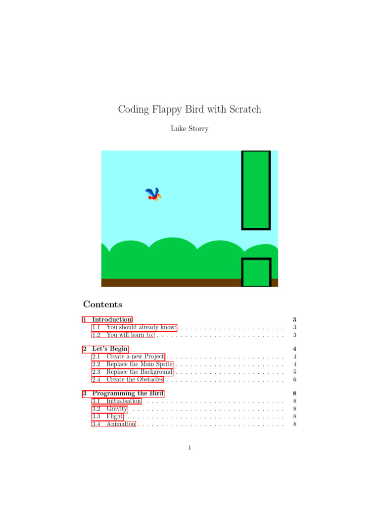 Scratch Flappy Bird Worksheet | PDF