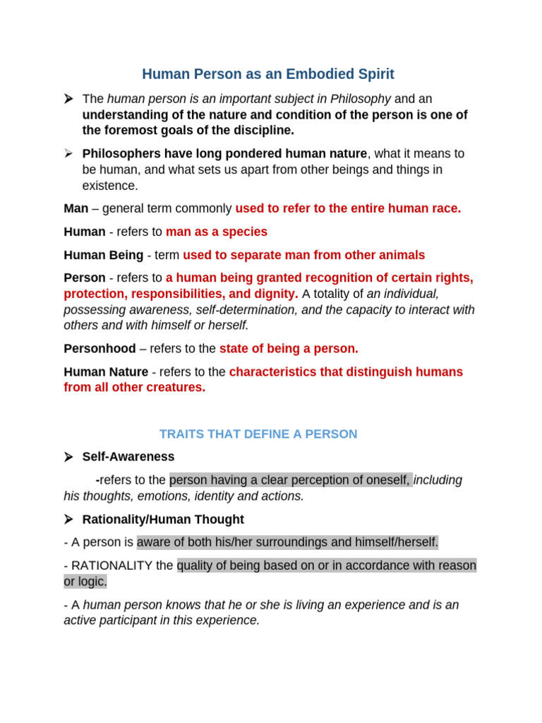 Philo Reviewer | PDF | Soul | Embodied Cognition