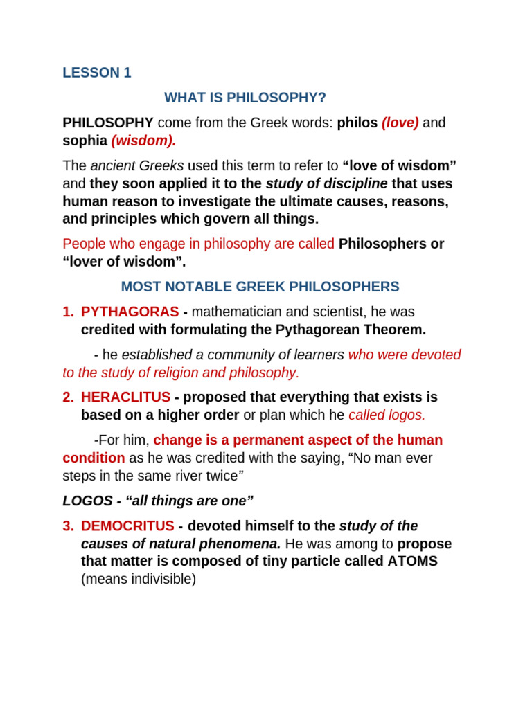 Philo-Reviewer Quarter 1 | PDF | Truth | Knowledge