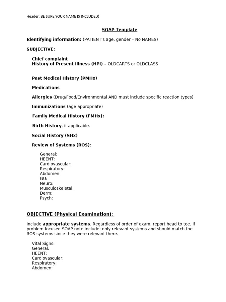 SOAP Template - 2024 | PDF | Self-Improvement | Science & Mathematics