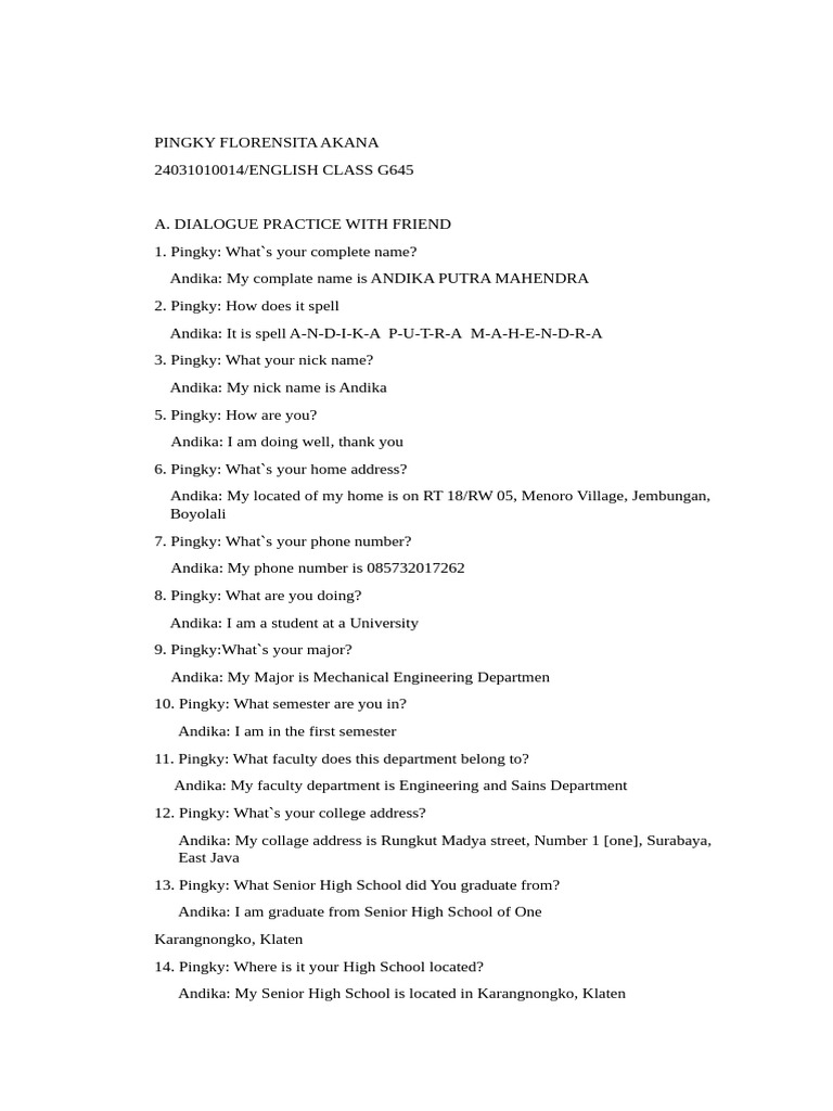 Dialogue Pingky | PDF | Java | Southeast Asia