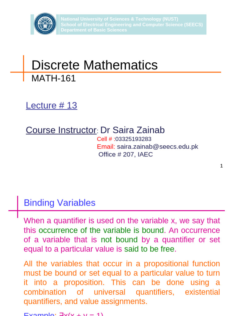 Discrete Mathematics: MATH-161 | PDF | Mathematical Logic | Logic