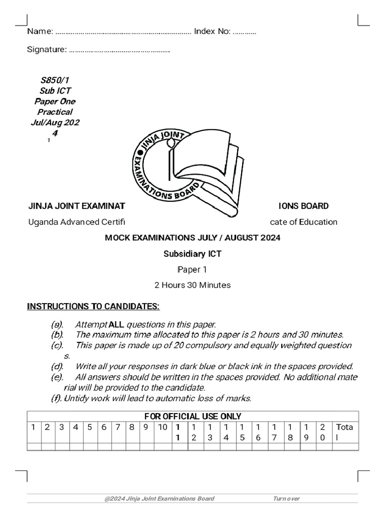 A.JJEB - Sub.ICT.P.1. 2024 - Phoenix | PDF