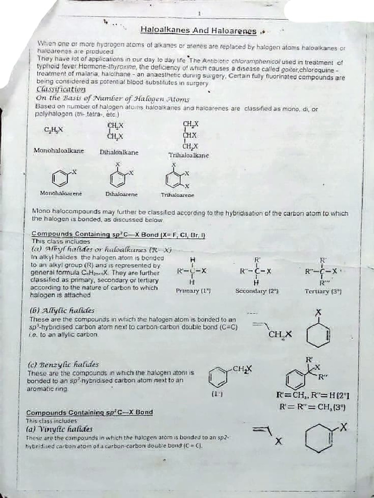 Haloalkanes and Haloarenes Guide | PDF | Chemical Reactions | Alkane