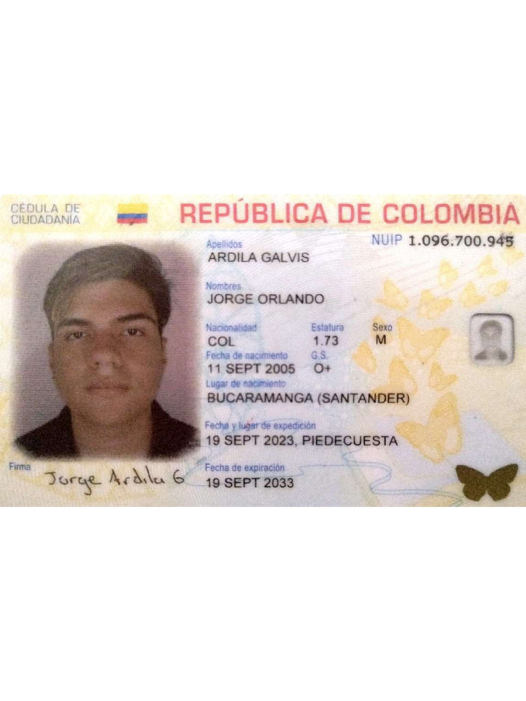 Cédula Ciudadanía (Jorge Ardila, Andrés González & Juan Camacho) | PDF