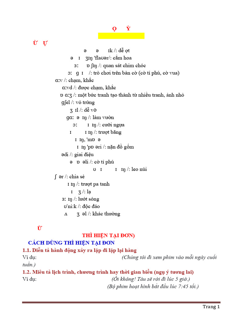 BTTHCS TA7 Unit 1 | PDF