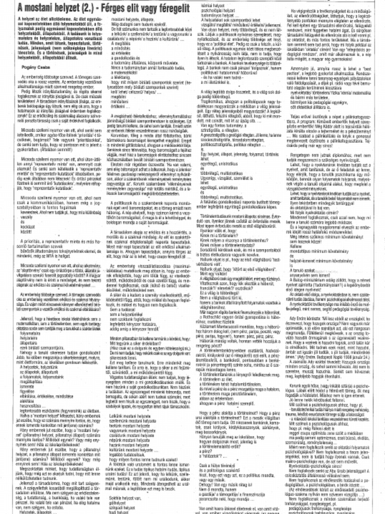 Mostani Helyzet 2.1 | PDF