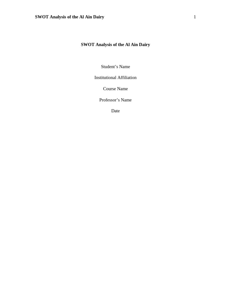 SWOT Analysis | PDF | United Arab Emirates | Dairy