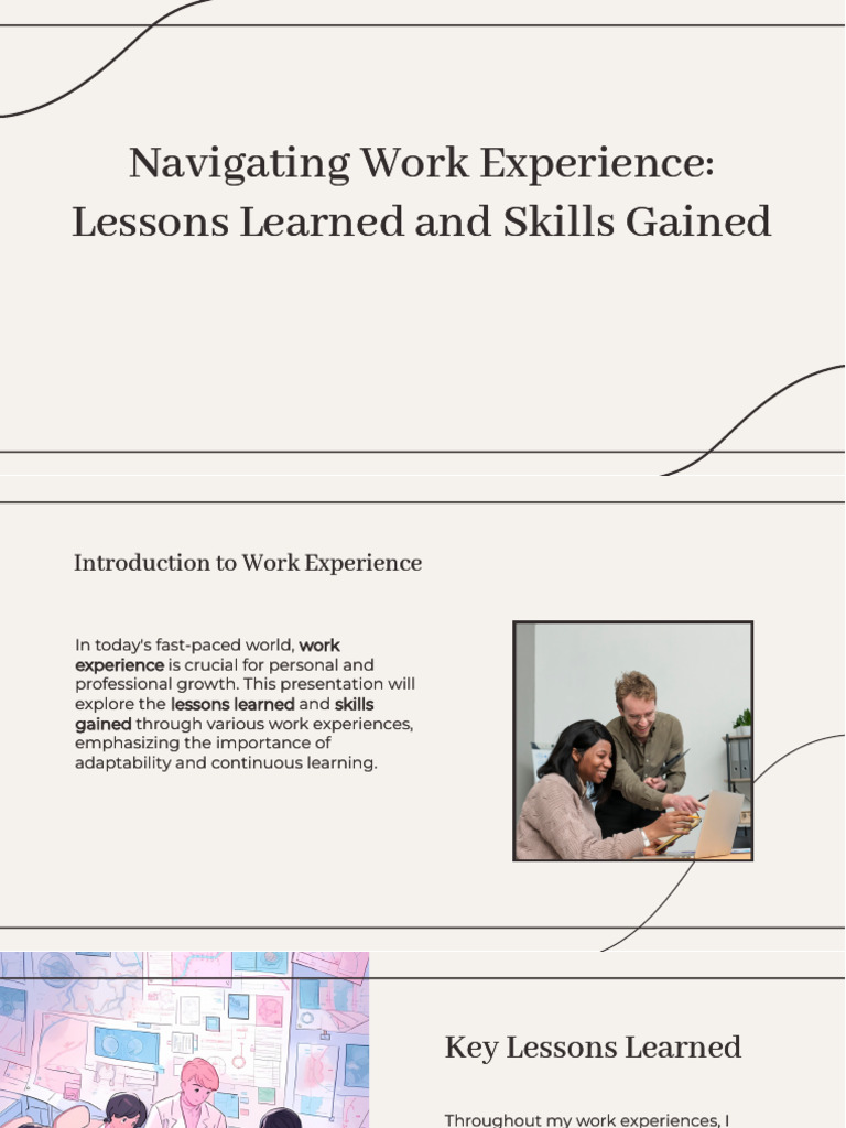 Work Experience: Skills and Lessons Learned | PDF