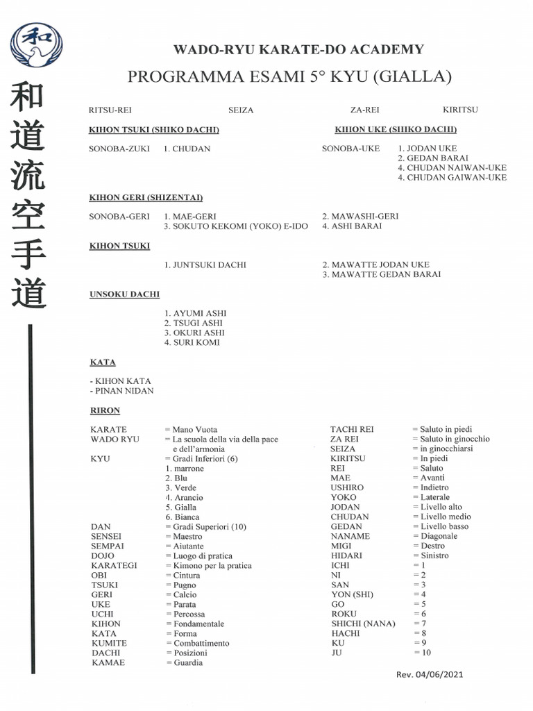 Programma Esami 5° KYU | PDF