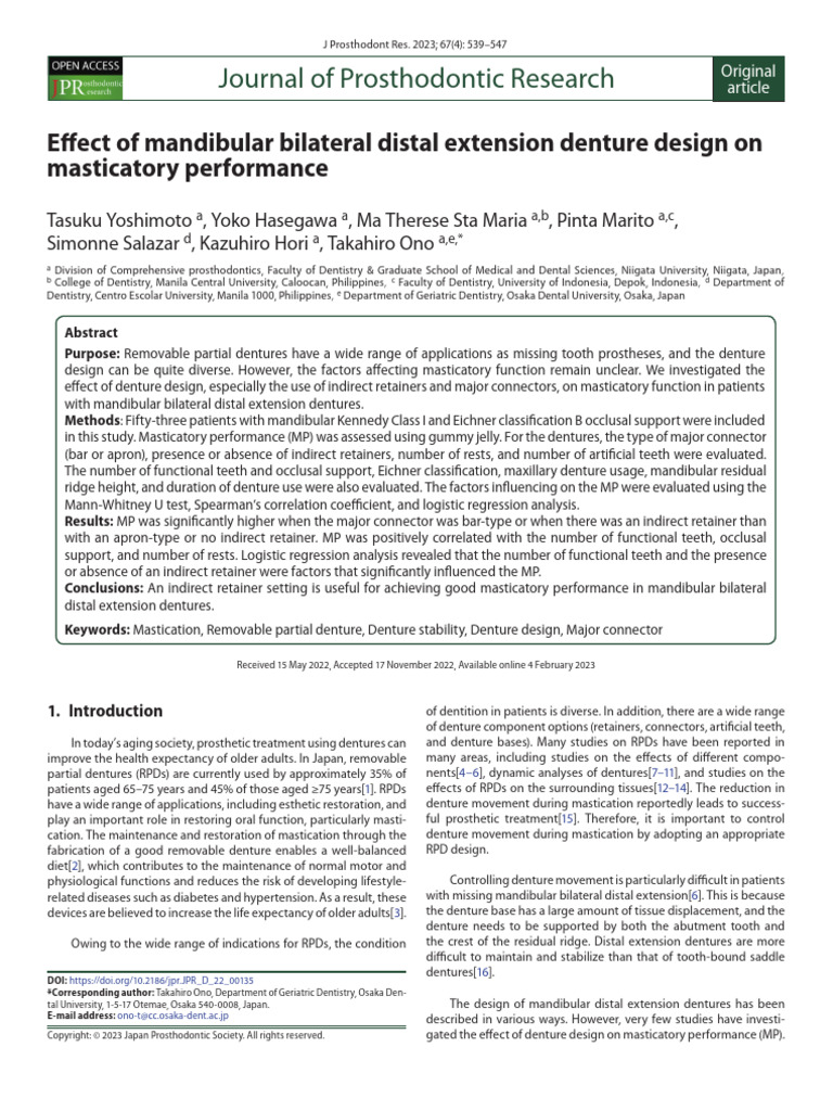 67 JPR D 22 00135 | PDF | Dentures | Dentistry Branches