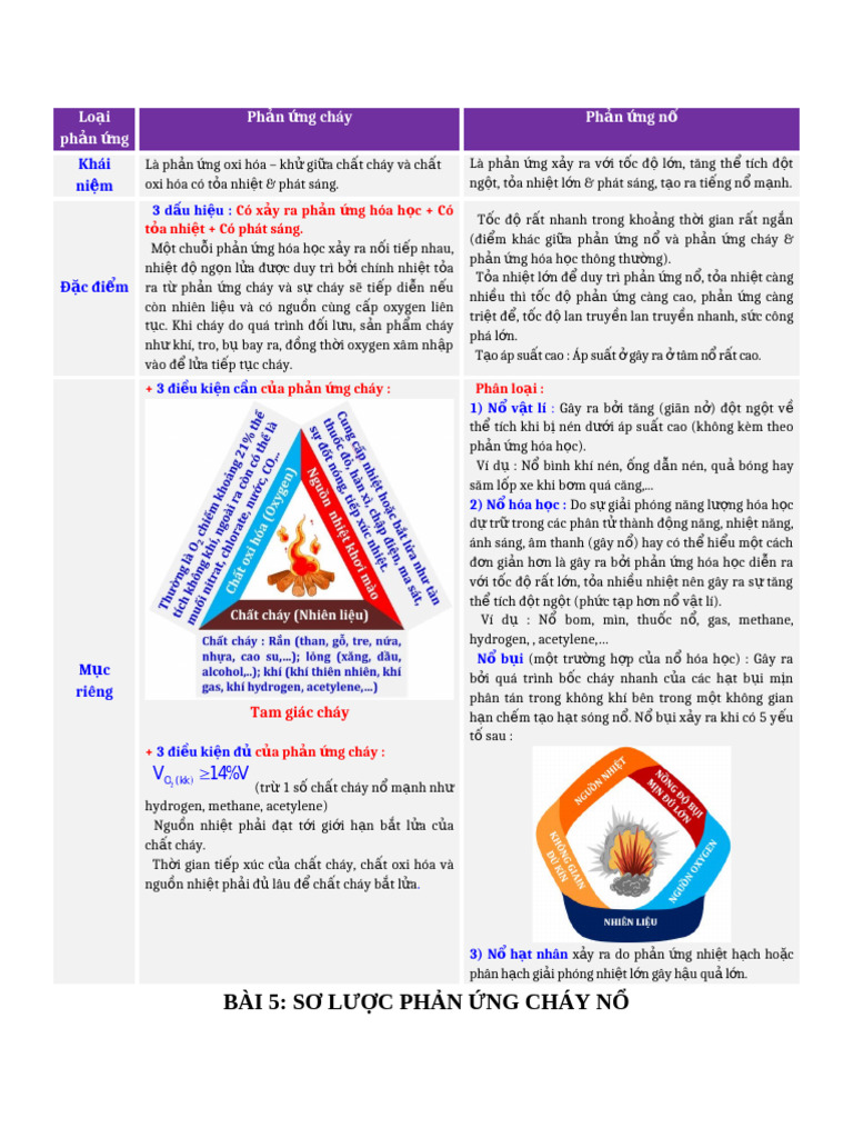 Bài 5 Sơ Lư C PH N NG Cháy N | PDF