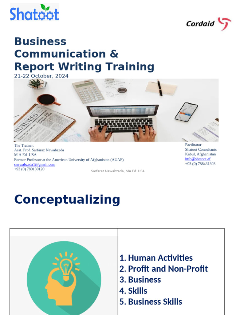 Business Communication & Report Writing Training | PDF | Nonverbal ...
