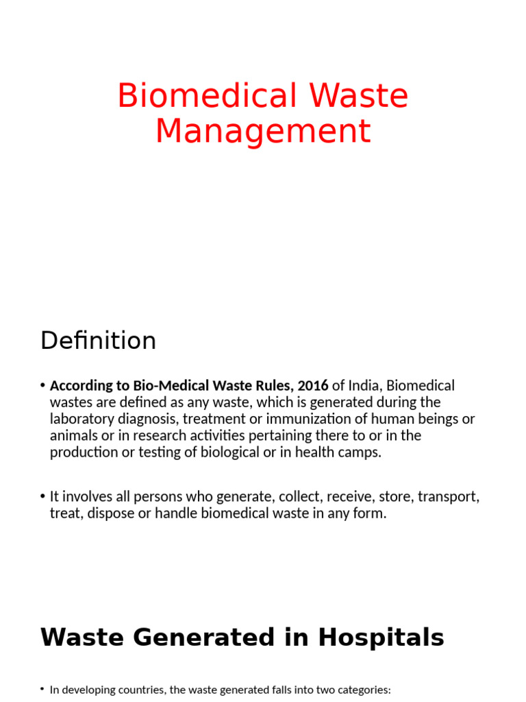 Biomedical Waste Management | PDF | Waste | Waste Management