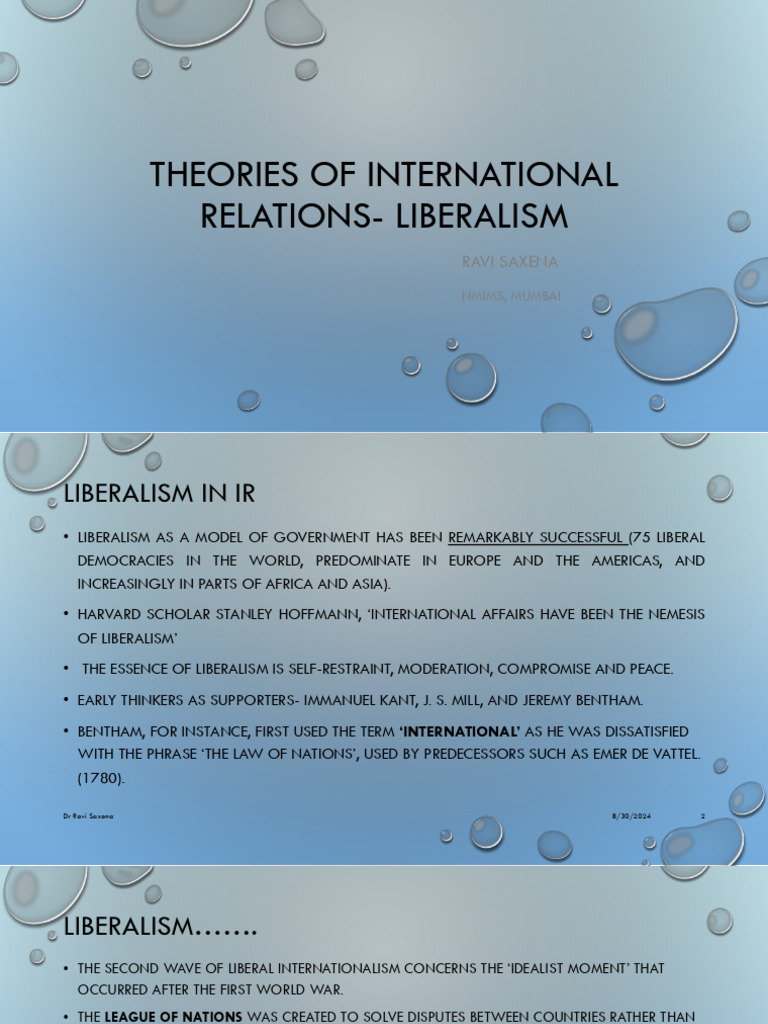Liberalism in International Relations | PDF | Liberalism | Political ...