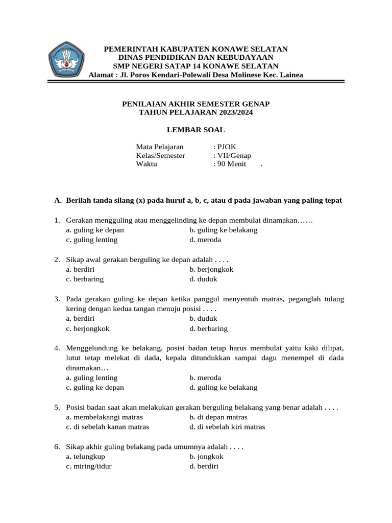 Soal Pjok KLS Vii | PDF