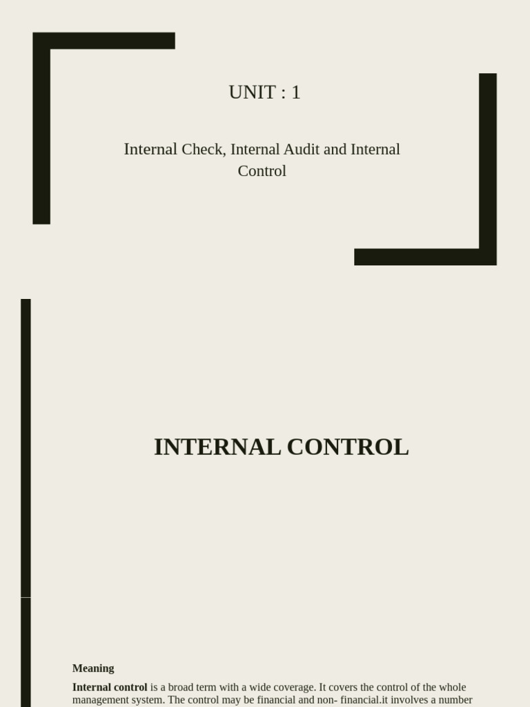 Internal Check and Internal Audit | PDF | Audit | Internal Audit