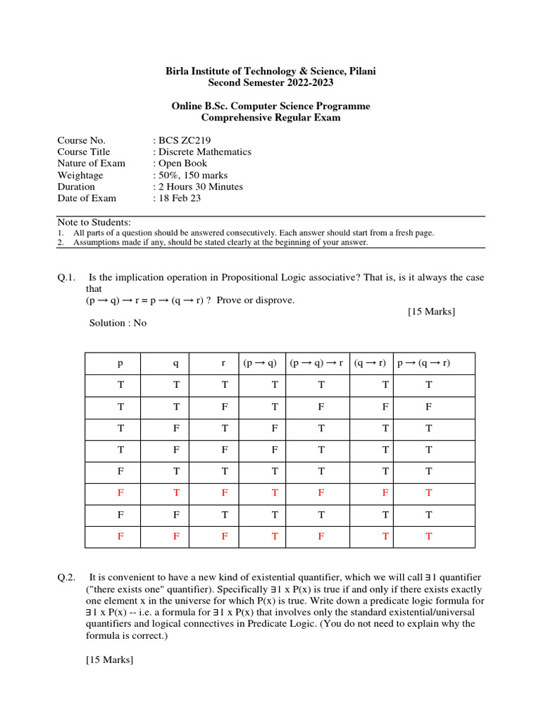Discrete Mathematics Exam Overview | PDF | Vertex (Graph Theory ...