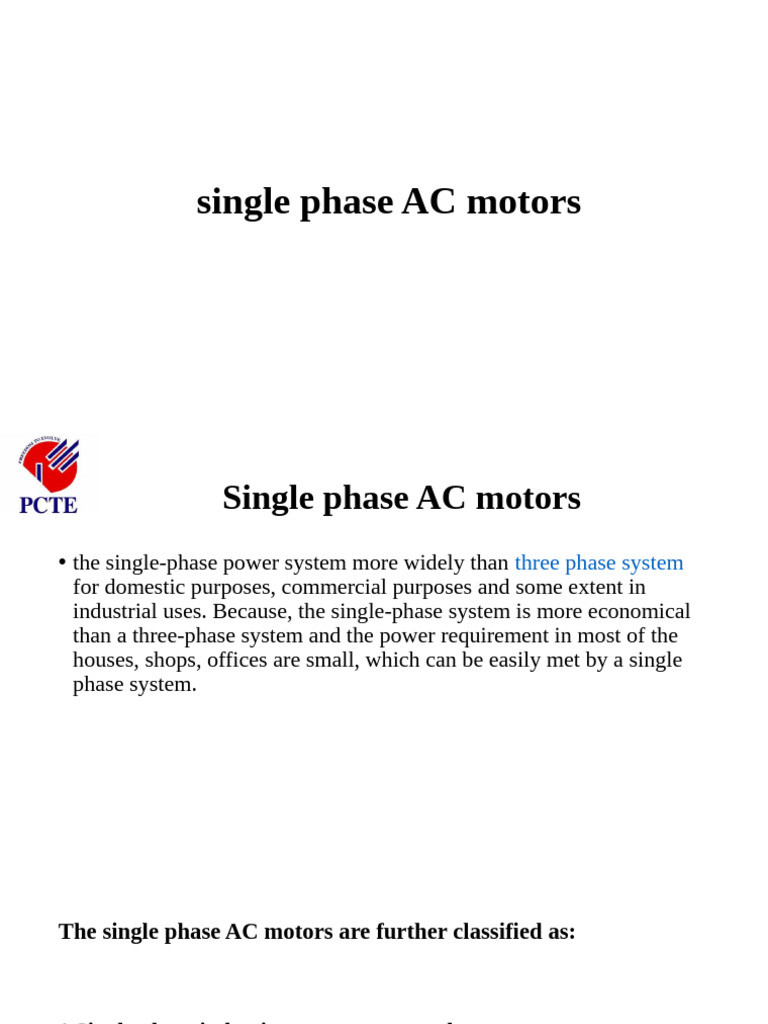 Single Phase Induction Motor | PDF | Electric Motor | Electromagnetic ...