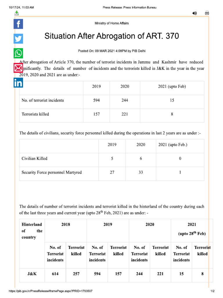 Abrogation of 370 | PDF