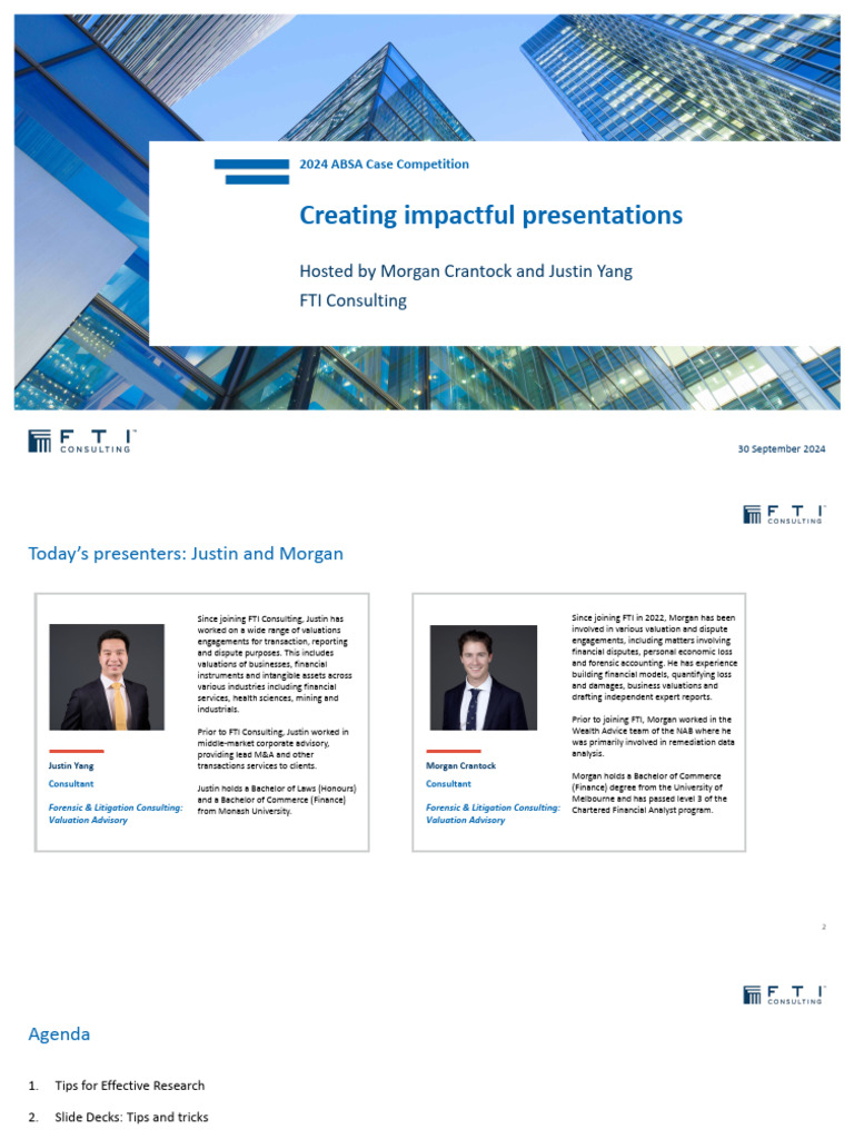 FTI Consulting - Workshop Slides | PDF | Valuation (Finance ...