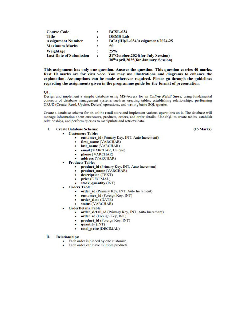 Bcsl 034 Dbms Lab Pdf Business 