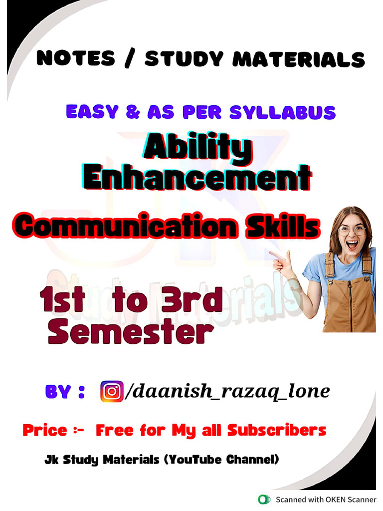 Communication Skills (Ability Enhancement) Notes 1st To 3rd Semester ...