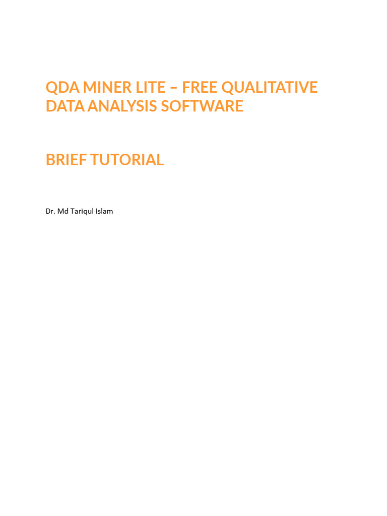 QDA- Brief Tutorial_Tariq | PDF | Data | Data Analysis