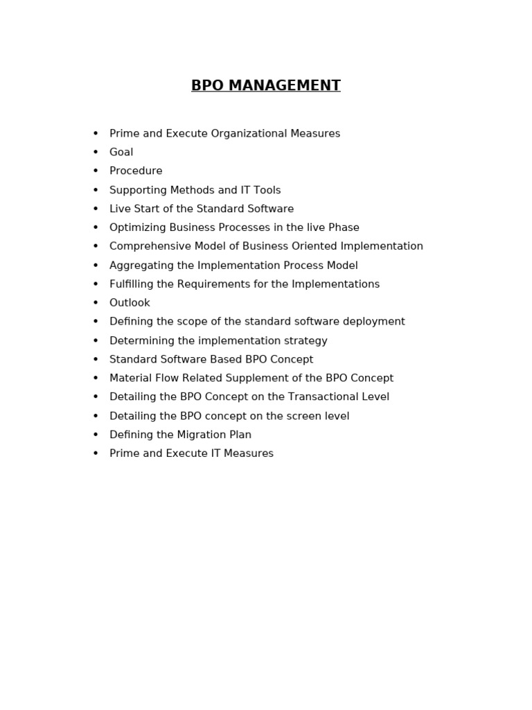 BPO Management (1112) | PDF