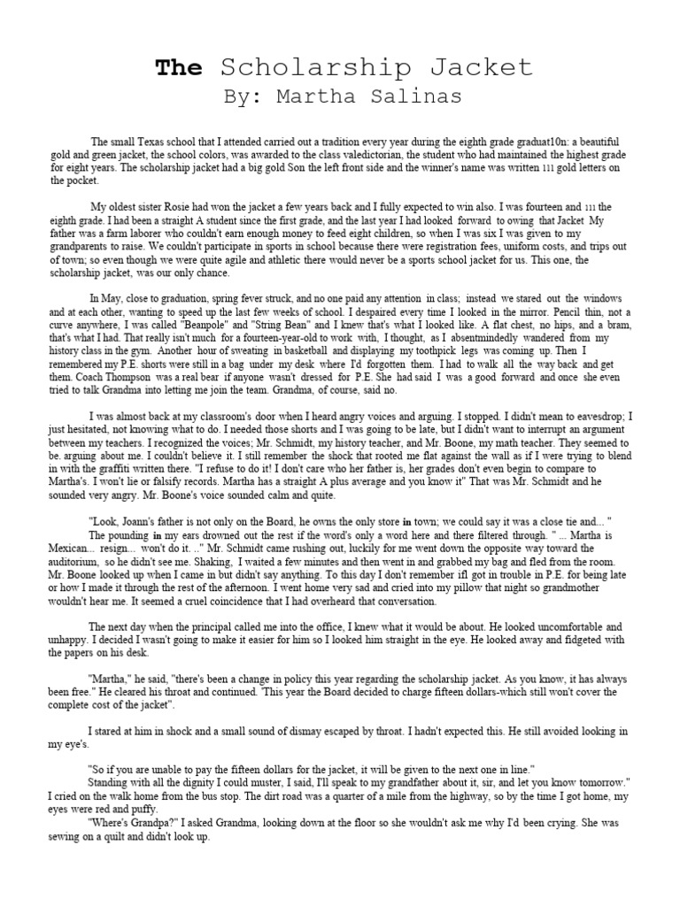 The Scholarship Jacket - Tagged | PDF