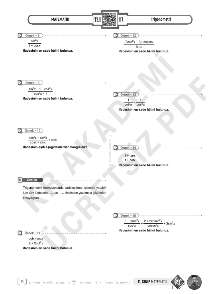 11 Matematik VDK 2024 6. DERS | PDF