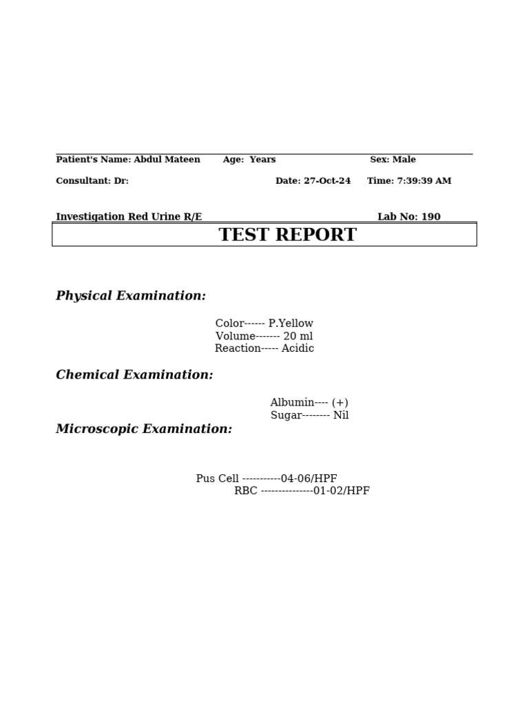 Urine R.E | PDF