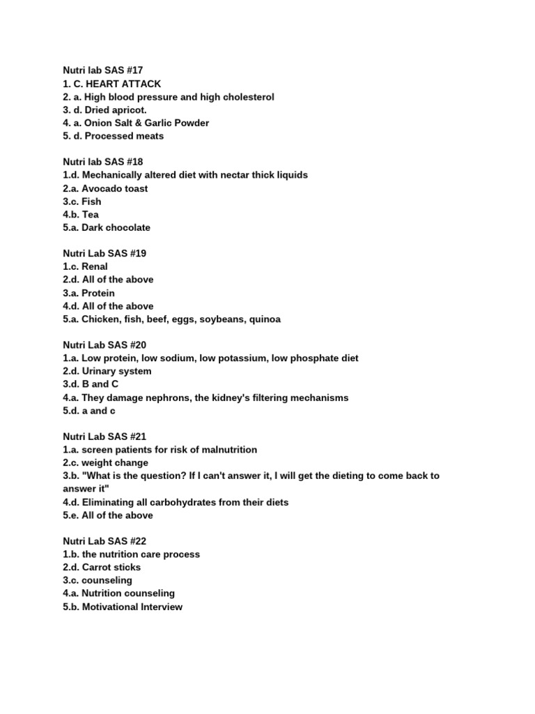 Nutri Lab SAS 17 23 | PDF | Cooking, Food & Wine | Science & Mathematics