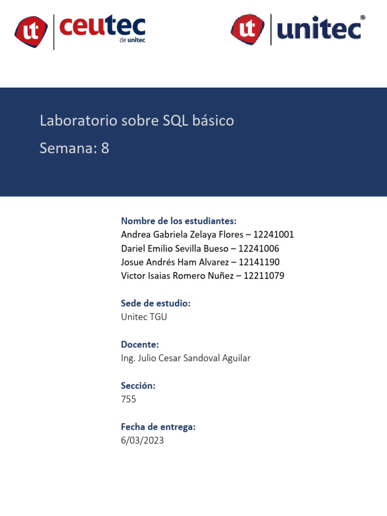 Laboratorio Sobre SQL Básico | PDF | Informática
