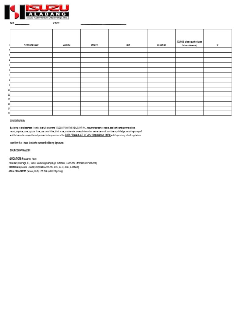 2022 Logsheet Use This One | PDF