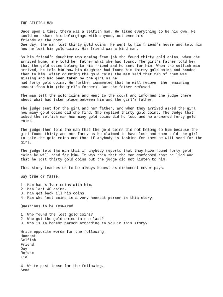 the selfish man | PDF