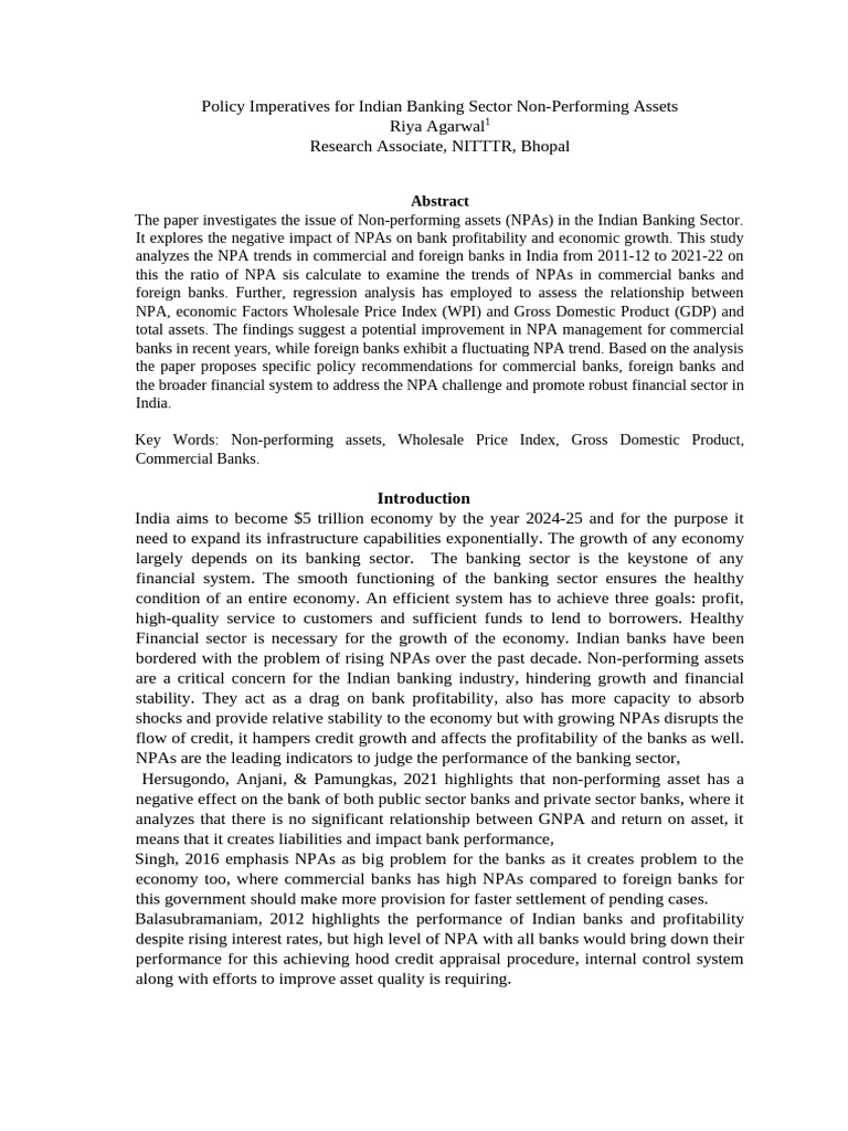 Npa Indian Bank | PDF | Banks | Economic Growth
