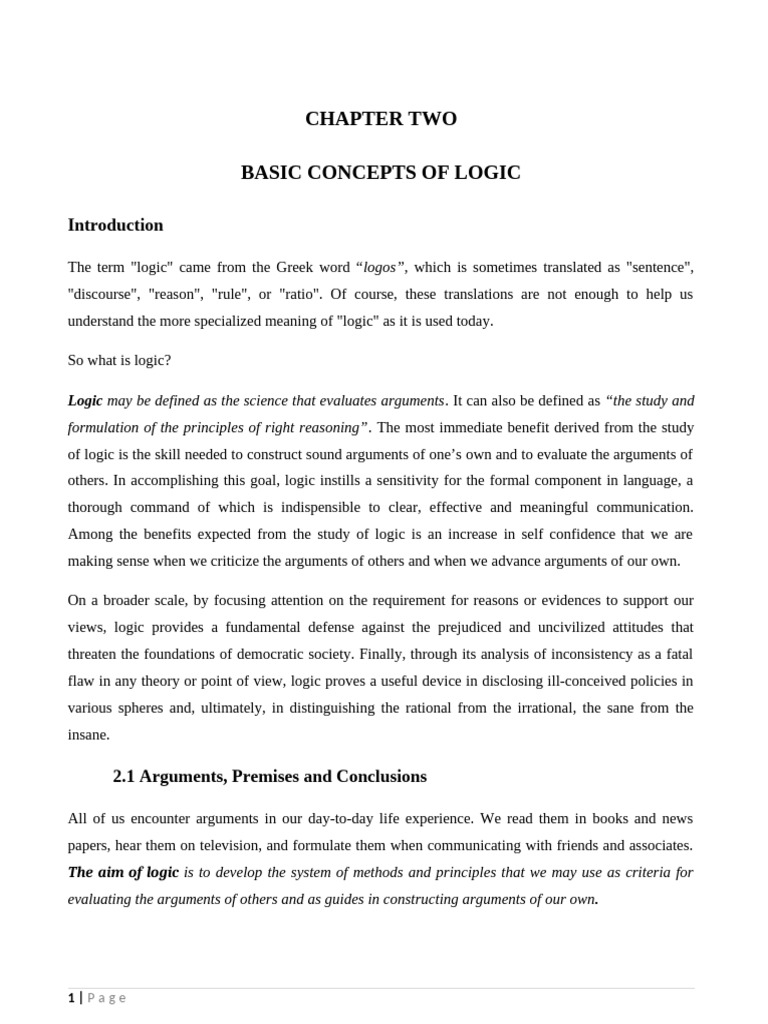 LOGIC CHAPTER 2 - Lecture Note | PDF | Argument | Deductive Reasoning LOGIC CHAPTER 2 - Lecture Note | PDF | Argument | Deductive Reasoning