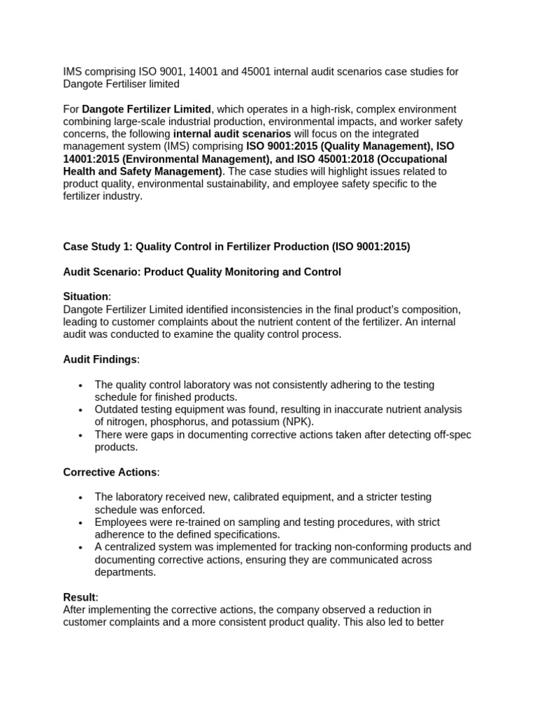 DFL IMS INTERNAL AUDIT SCENARIOS AND FINDINGS | PDF | Audit ...