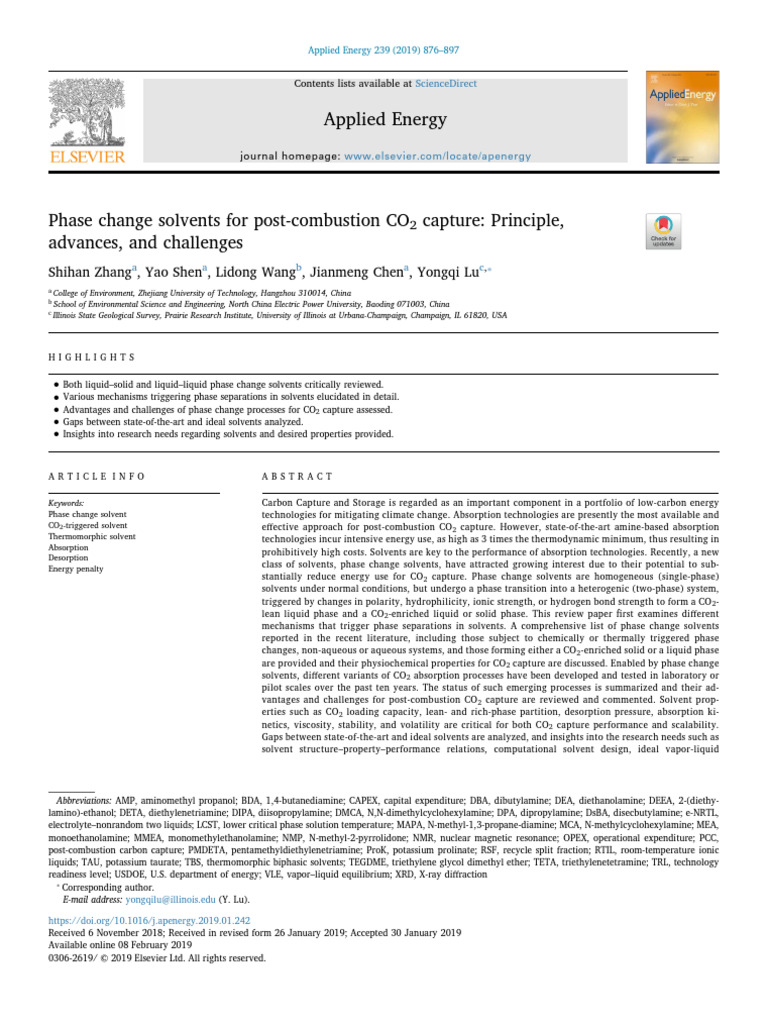 Phase Change Xyz | PDF | Amine | Carbon Dioxide