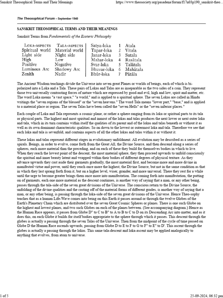 Sanskrit Theosophical Terms and Their Meanings | PDF | Planets ...