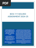 BCS-111 Computer Basics and PC Software | PDF | Games & Activities | Technology & Engineering