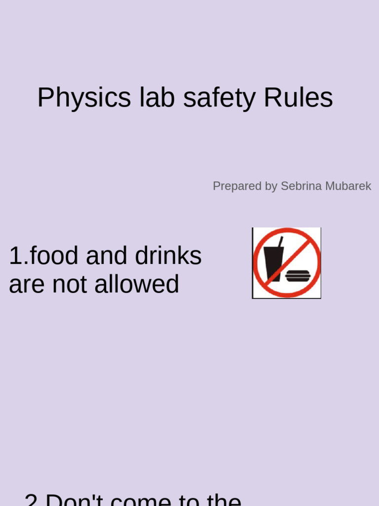Physics Lab Safety Rules | PDF