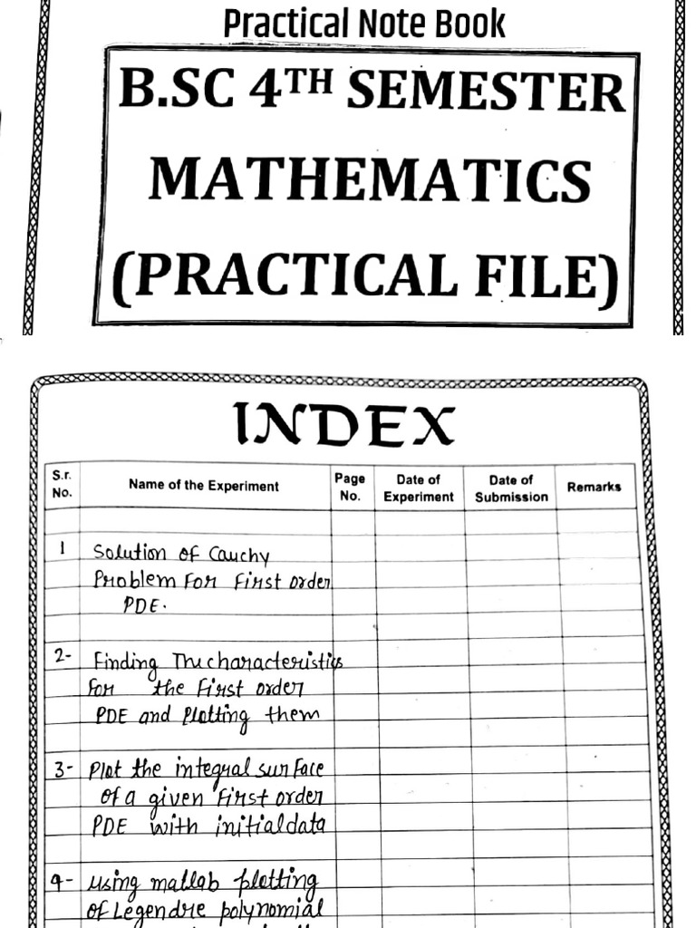 B.Sc. 4th Sem Maths Practical File-1 | PDF