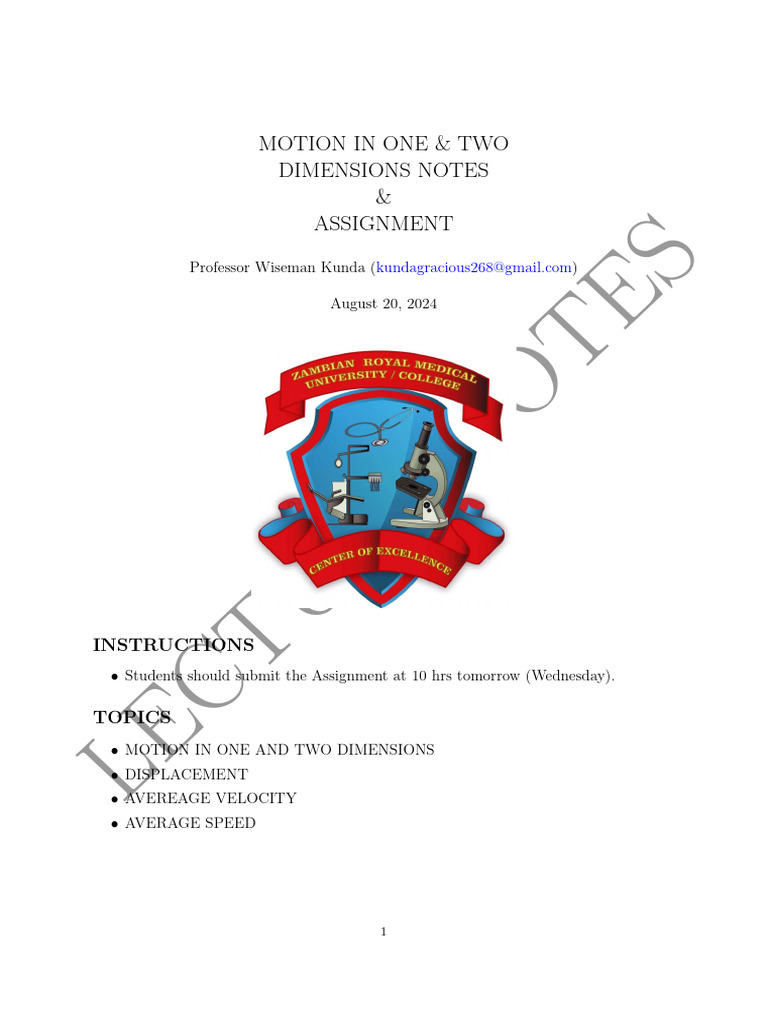 ML Physics Assignment 1 | PDF | Acceleration | Velocity
